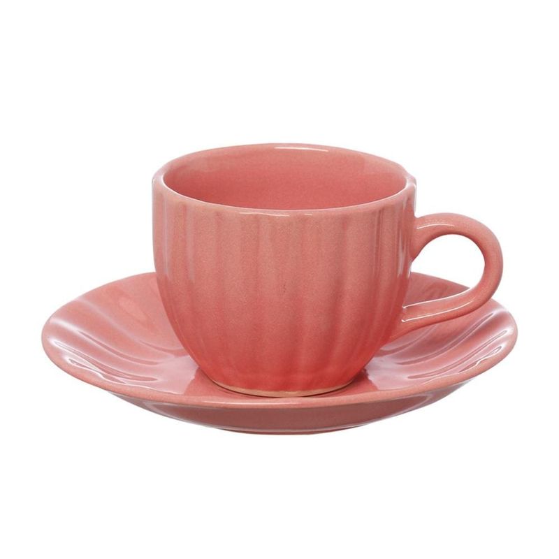 Jogo de Xícaras para Chá Hauskraft Bella com Pires Rosa 150ml 4 Peças ...