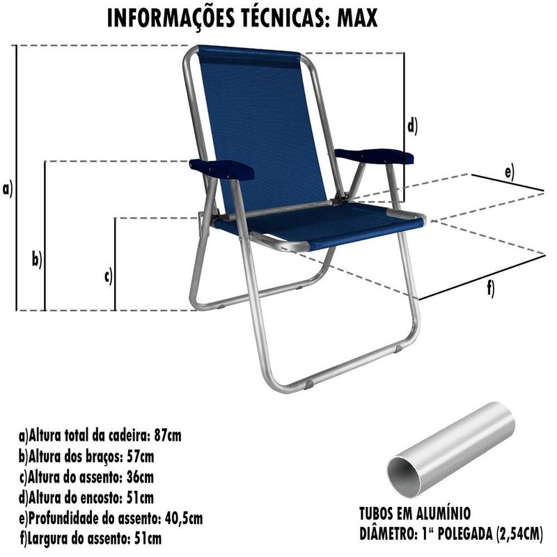 Cadeira Praia Max Alumínio Oversize Reforçada Até 140kg Zaka - Shopping ... Cadeira Praia Max Alumínio Oversize Reforçada Até 140kg Zaka - Shopping ...