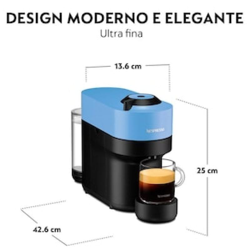 Máquina de Café Nespresso Vertuo Pop com Kit Boas-Vindas Azul Pacífico ...