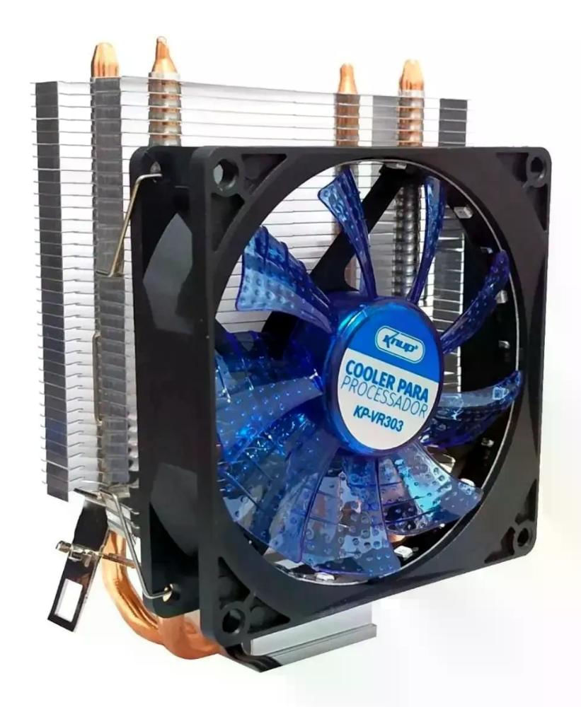 Cooler Para Processador Intel E Amd Com Led Azul Kp-Vr303 - Shopping do ...