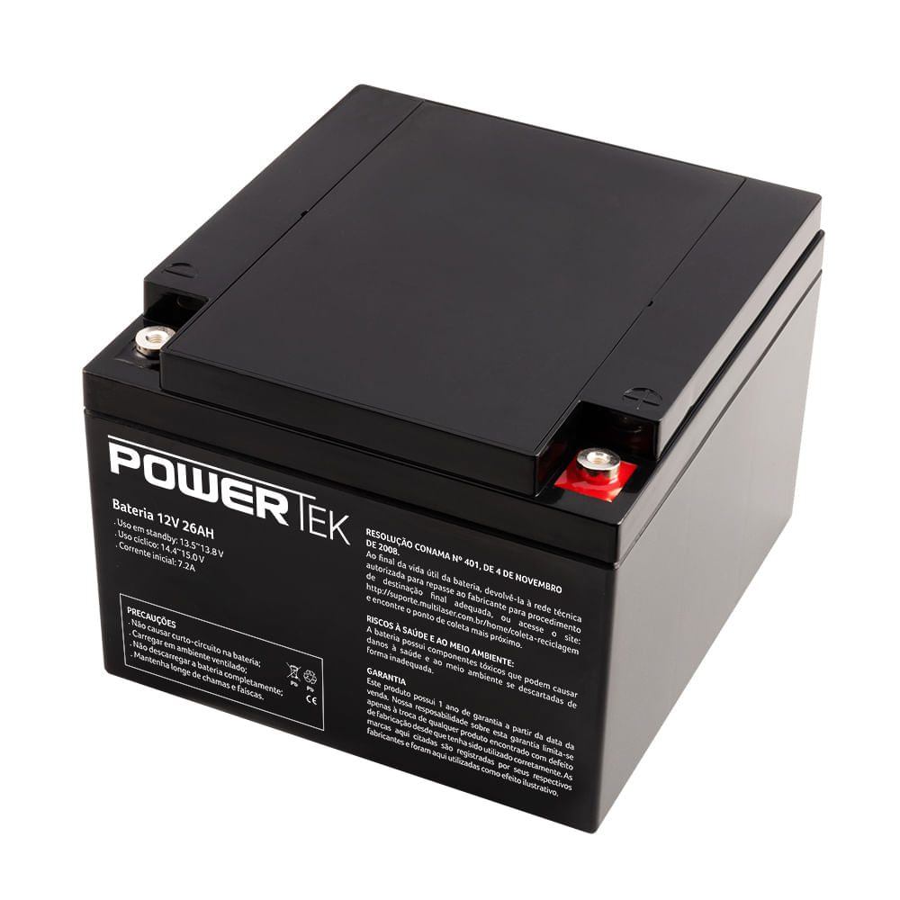 Bateria Powertek 12v 26ah - EN018 EN018 - Shopping do Sicredi
