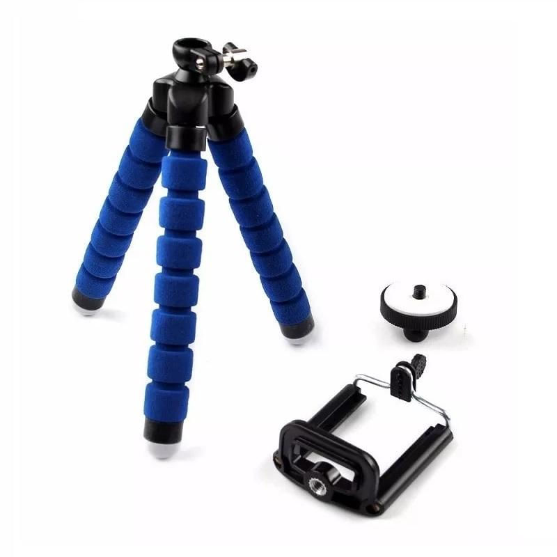 Mini Tripé Flexível Octopus Suporte Celular Go Pro Camera - Azul ...