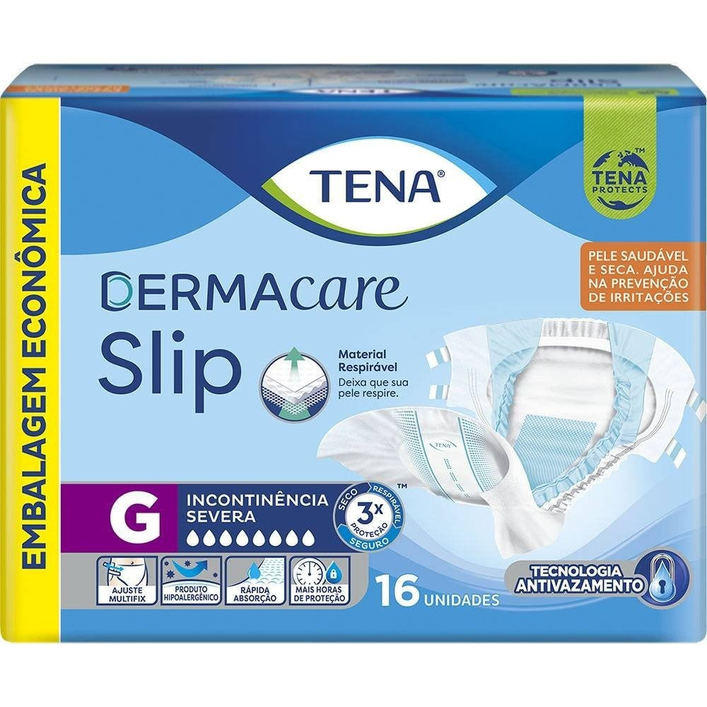 Fralda Geriátrica Tena Slip Dermacare G 16 Unidades - Shopping do Sicredi