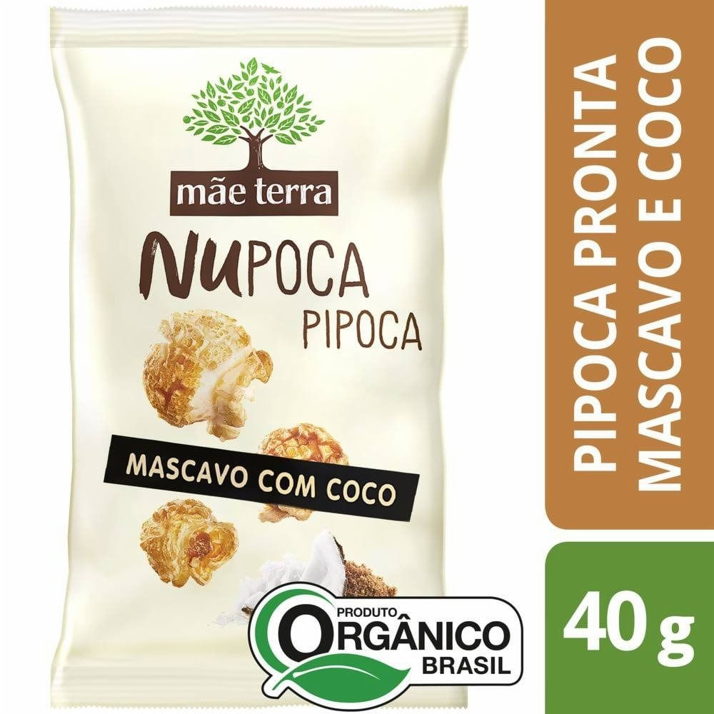 Pipoca Pronta Doce Orgânica Caramelo Com Coco Mãe Terra Pacote 40g ...