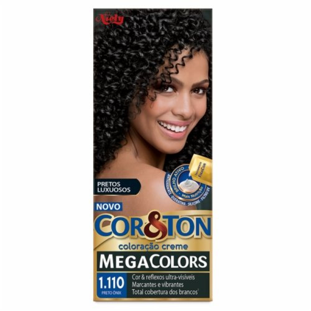 Tintura Permanente Corton Mega Colors 1.110 Preto Onix - Shopping do ...