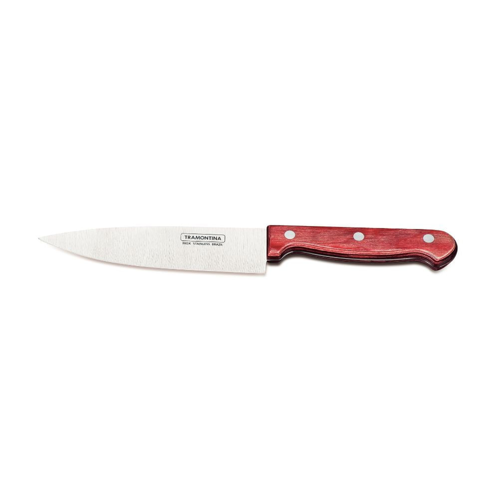Faca Chef Inox 6 Polywood Vermelho Tramontina - Shopping do Sicredi