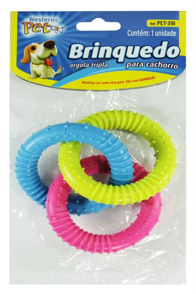 Brinquedo Cao Argola TripLaranja Wester Western Pet - Shopping do Sicredi