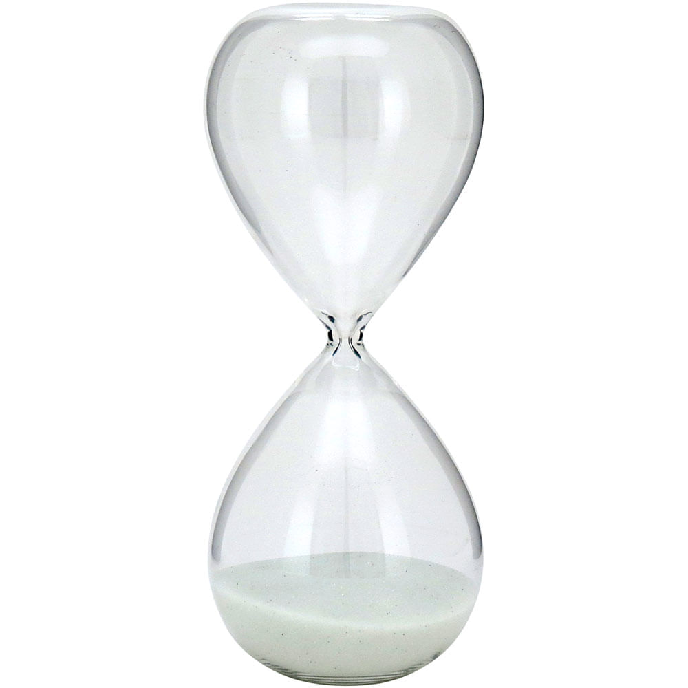 Ampulheta Areia Branca Vidro Transparente 20X8X8Cm - Shopping do Sicredi
