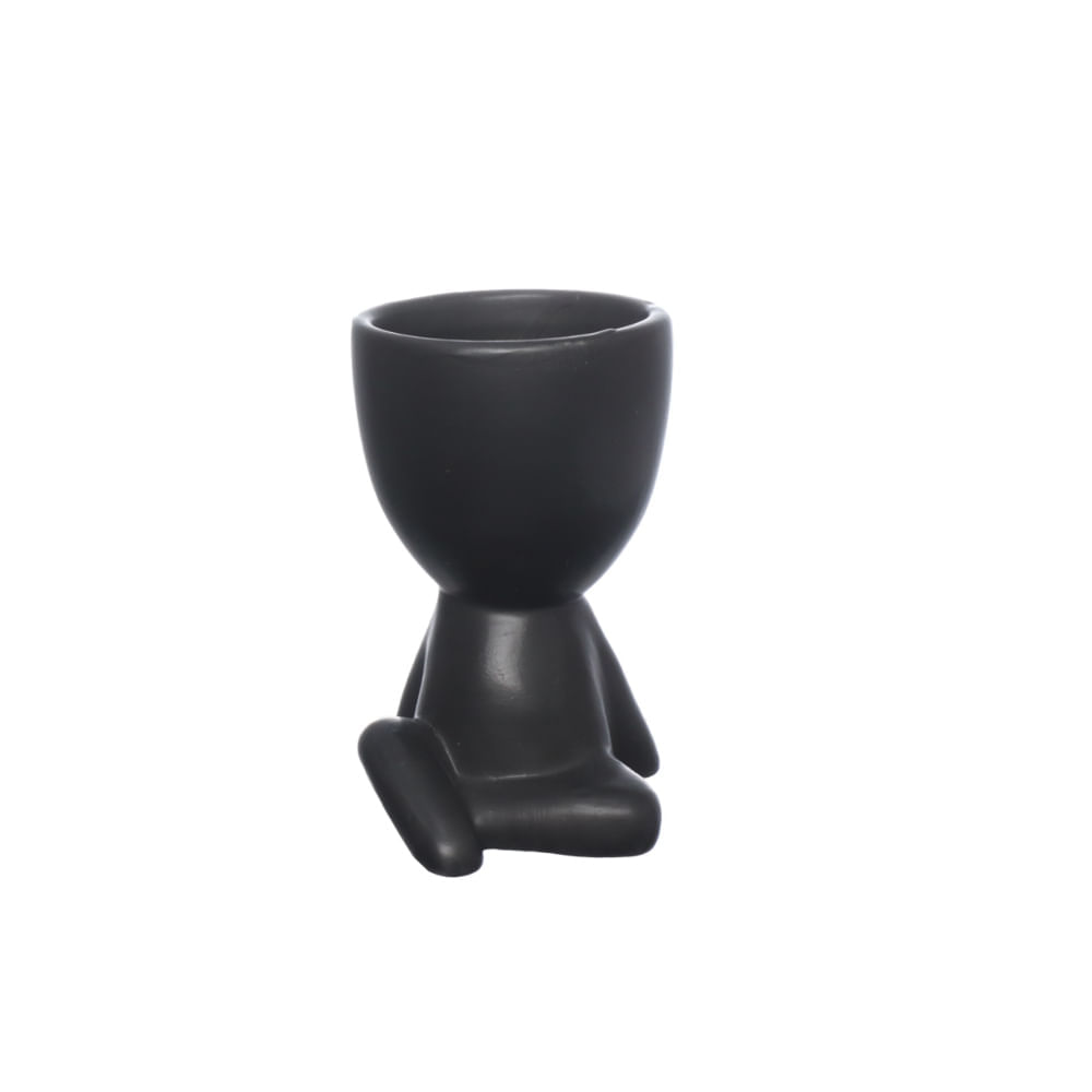 Vaso Bob Perna Cruzada Preto 10 cm - Shopping do Sicredi