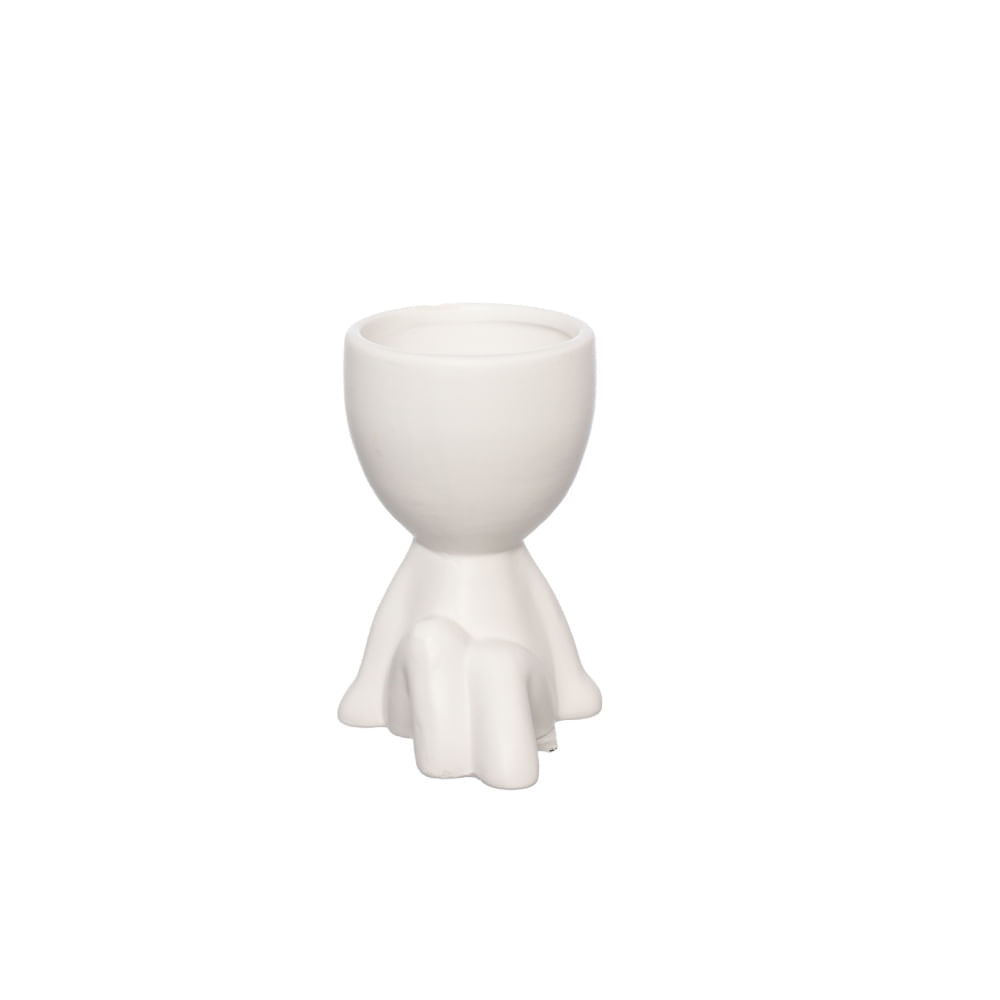 Vaso Bob Perna Junta Branco 11 cm - Shopping do Sicredi