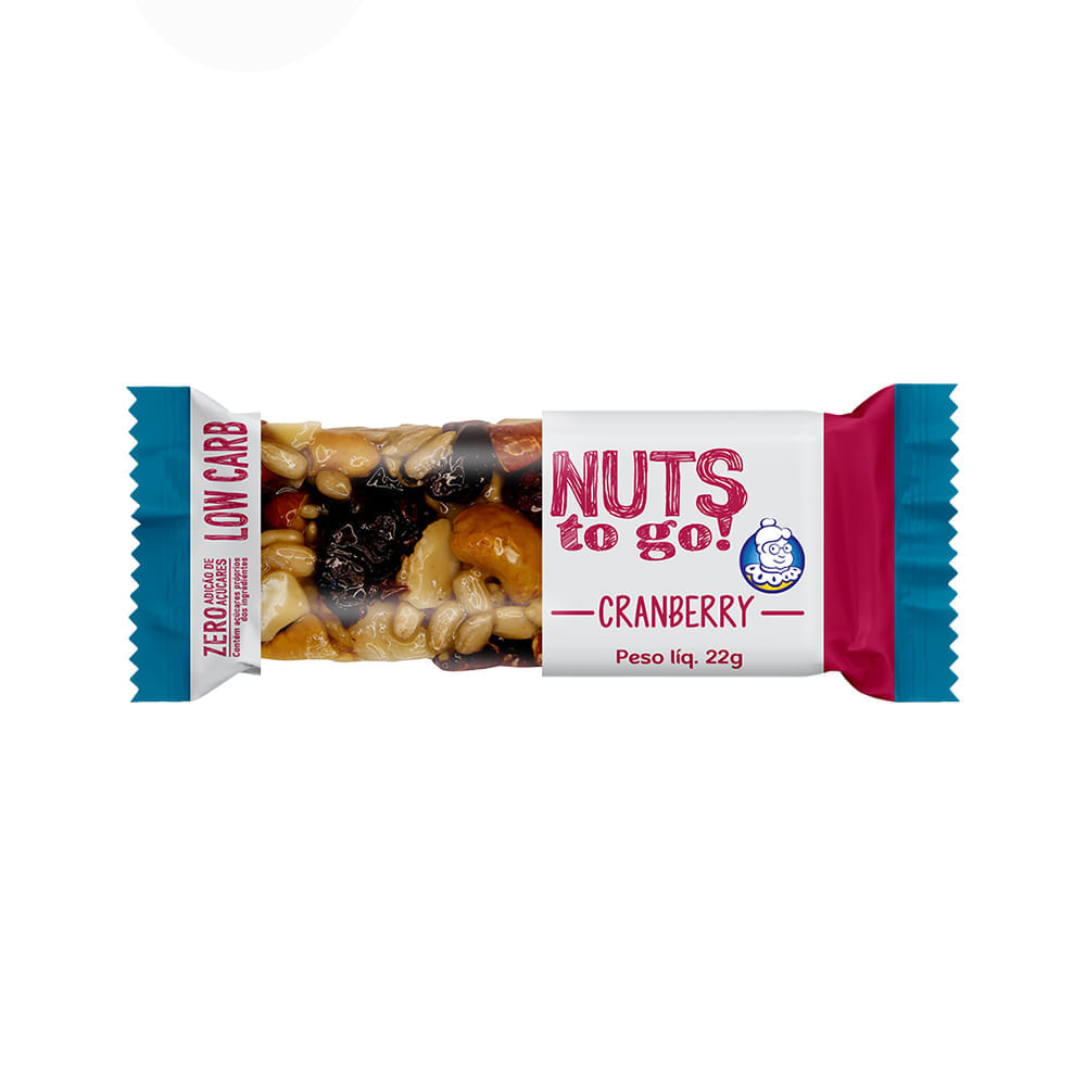 Barra Nuts Com Cranberry Pack 2X22G Caixa com 15 Unidades Tia Sônia - Shopping do Sicredi