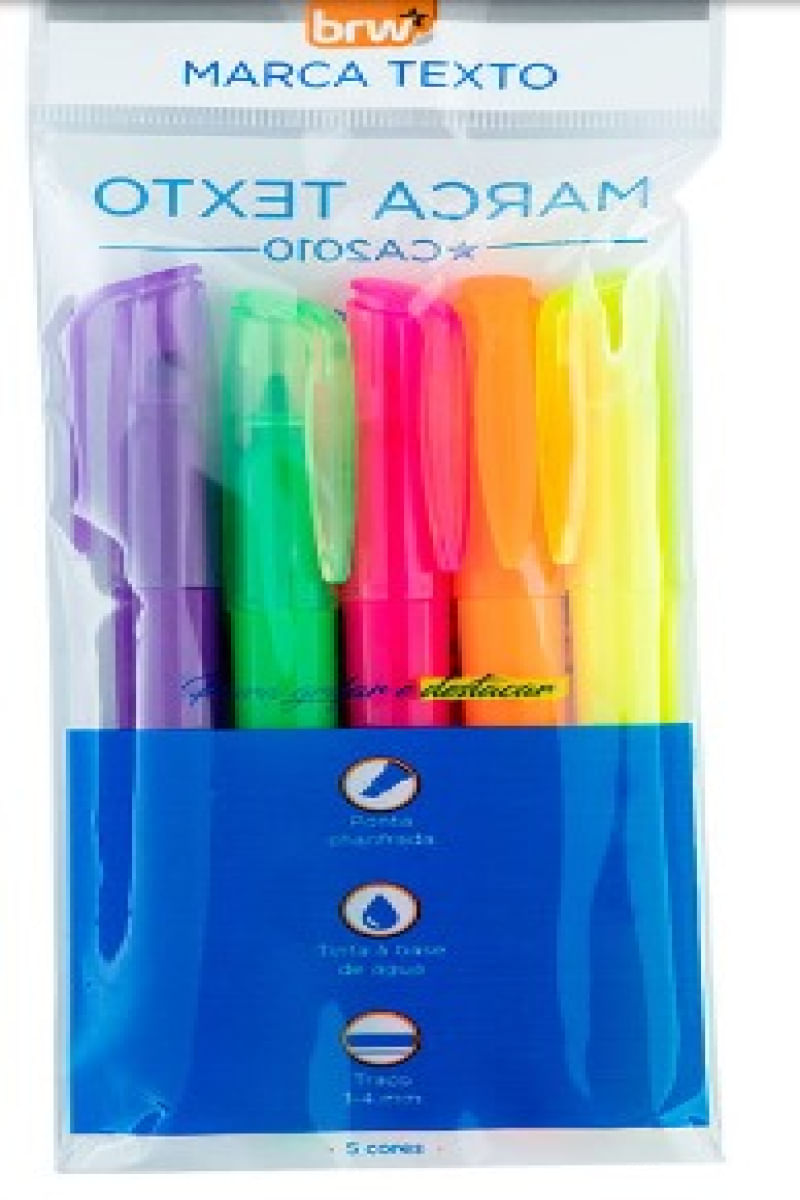 Kit Marca Texto - 5 Cores - Shopping do Sicredi