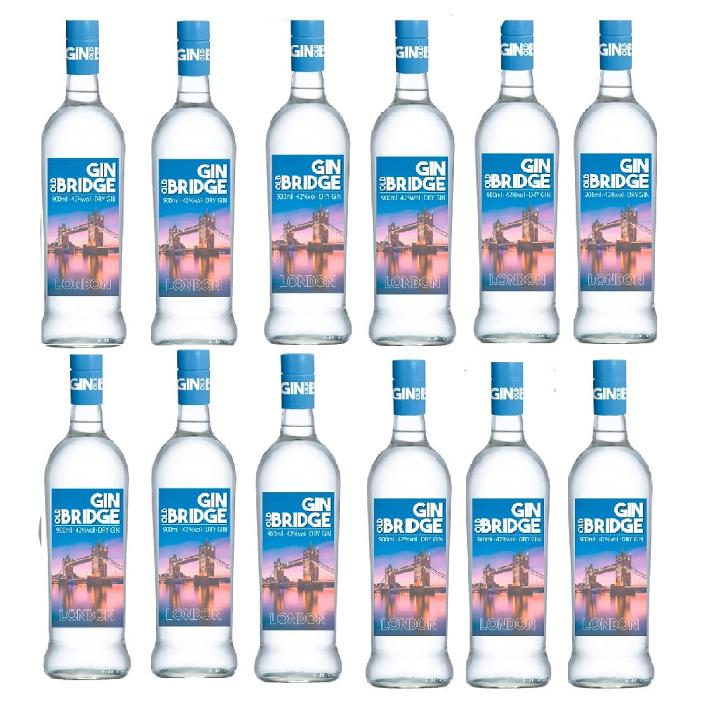 Kit 12 X Gin Bridge Old London 900ml - Shopping do Sicredi