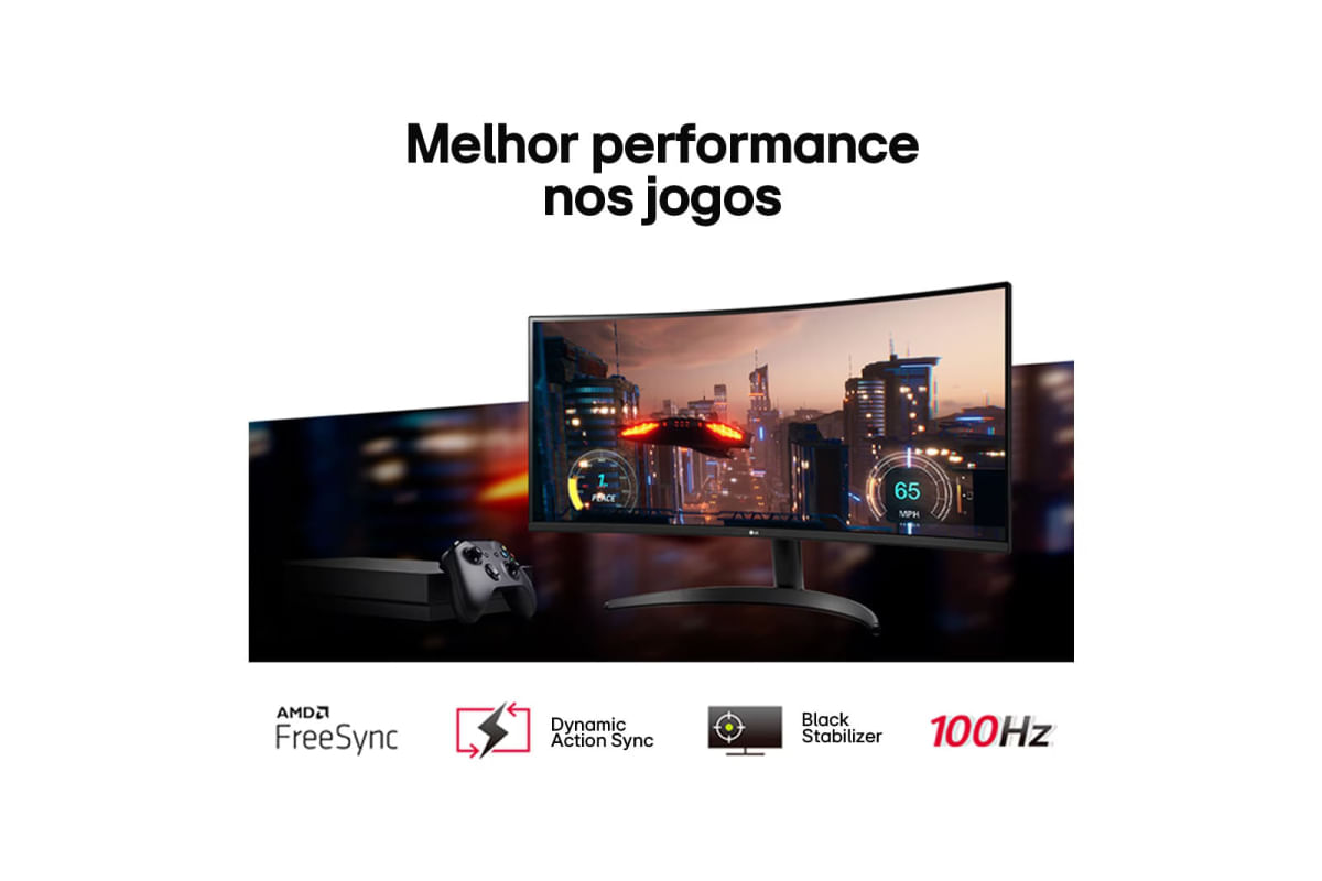 Monitor LG UltraWide™️ Curvo – Tela VA de 34”, WQHD 3440 x 1440, 21:9 ...