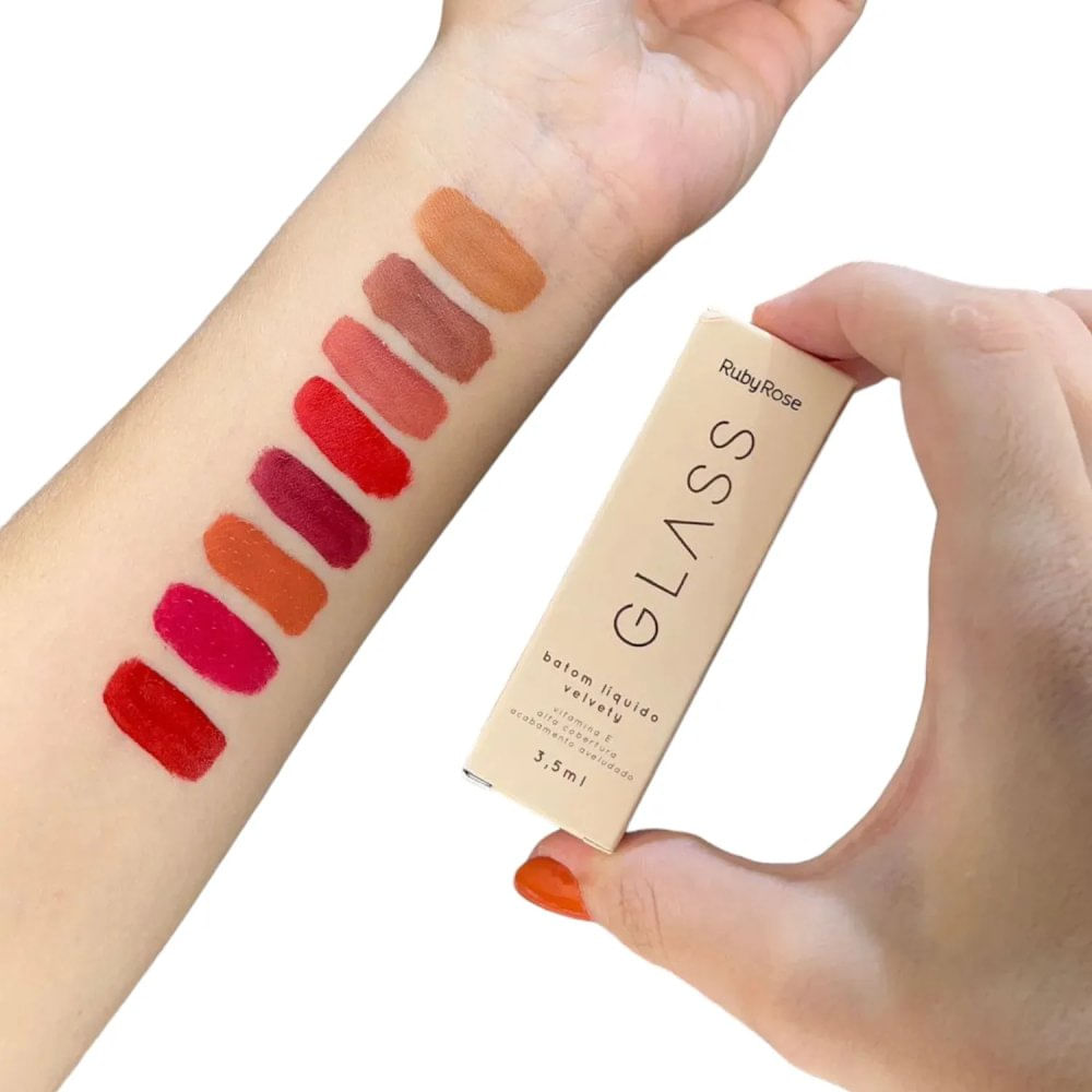 Batom Líquido Ruby Rose Velvety Glass Bg07 3,5ml - Shopping do Sicredi