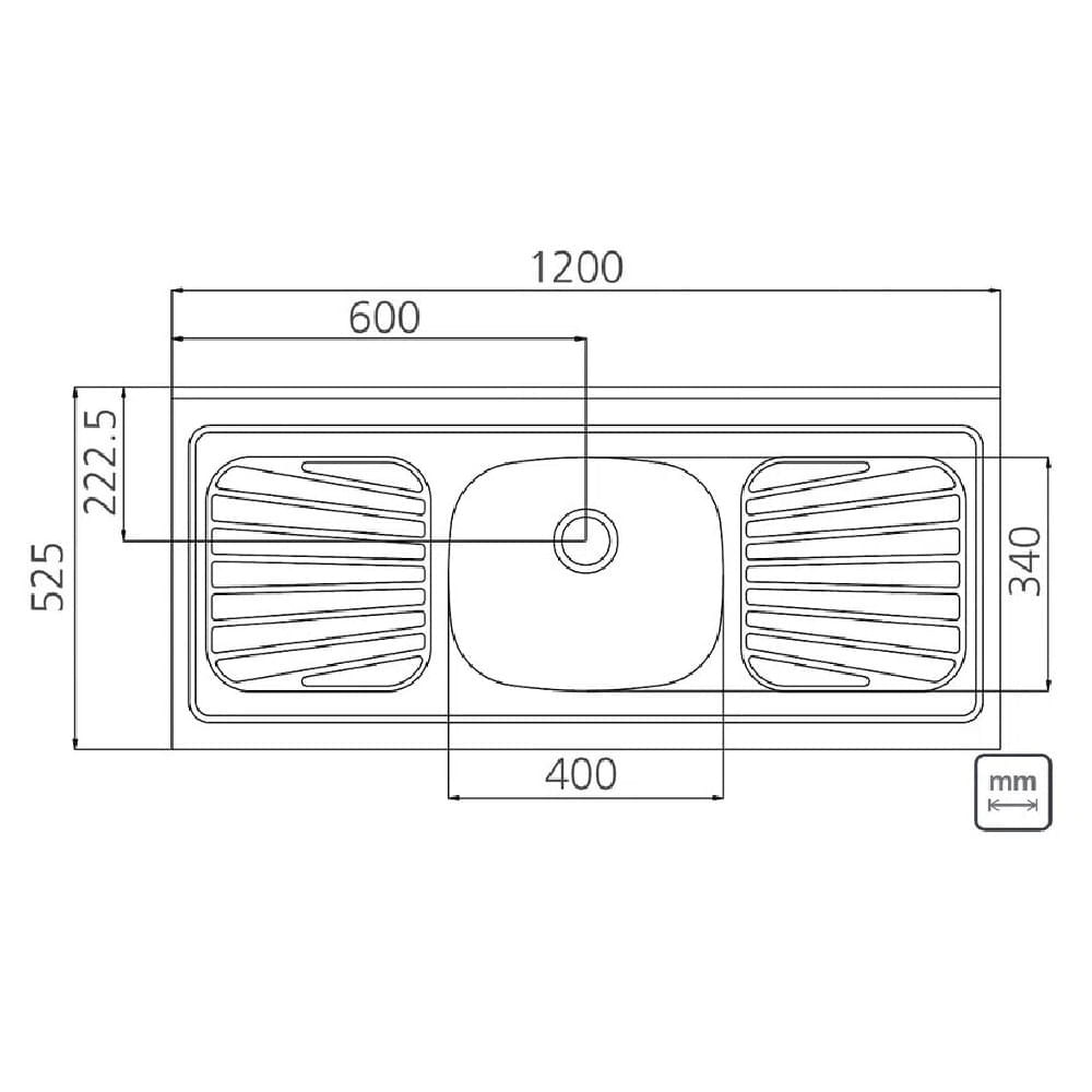 Pia Inox 120cm com Escorredor 93041/557 - Tramontina - Shopping do Sicredi