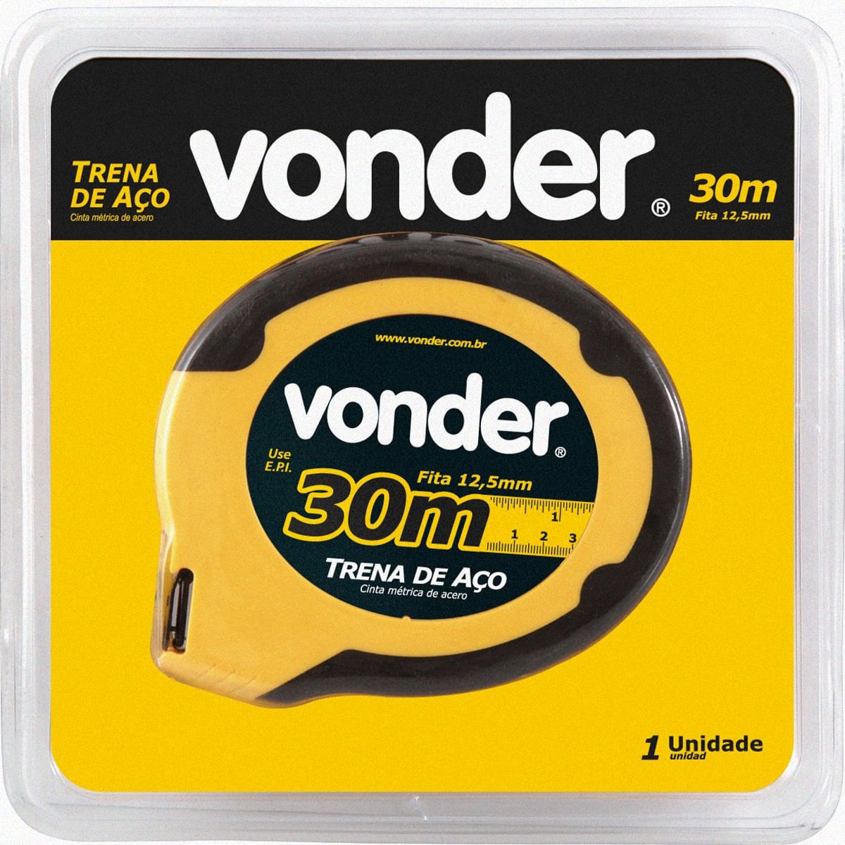 Trena Longa Aço 30 Metros Profissional Milimetro/Polegada Caixa Fechada ...